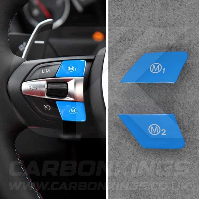 BMW BLUE M1 & M2 Buttons Set for M2 M3 M4 M5 M6 X5M X6M F80 F82 F83 F85 ...