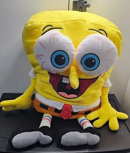 VINTAGE NICKELODEON SPONGEBOB SquarePants Large Plush With Bulging Eyes ...