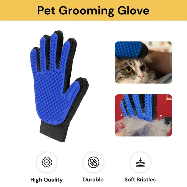 PET DOG CAT Massage Hair Brush Glove Grooming Fur Remover Cleaning $7. ...