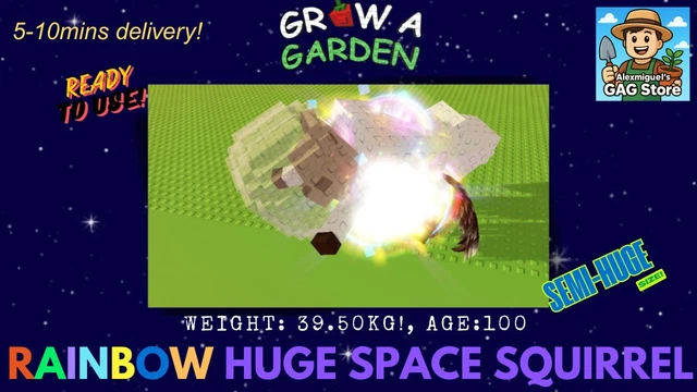 🌈RAINBOW HUGE SPACE Squirrel (Restocked)|🌱Grow A Garden🌱 Fast Delivery ...