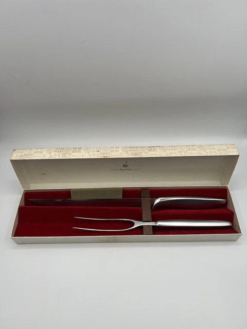 VINTAGE GERBER LEGENDARY Blades Carving Knife Fork Serving Set With Box ...