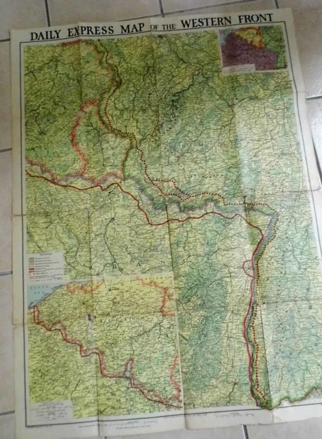 WW2 WAR MAP of the Western Front 1939 Daily Express original £4.99 ...