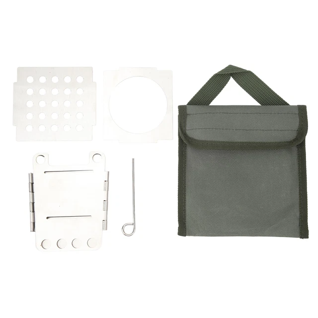 PORTABLE WOOD STOVE Stainless Steel Camping Stove Ultralight Camp Mini ...