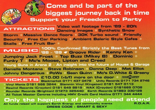 FLASHBACK RAVE FLYER Flyers 7/12/96 A5 Wembley London Top Buzz ...