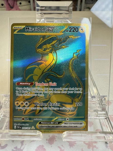 POKEMON TCG MIRAIDON ex 243/091 Gold Hyper Rare Full Art Paldean Fates ...