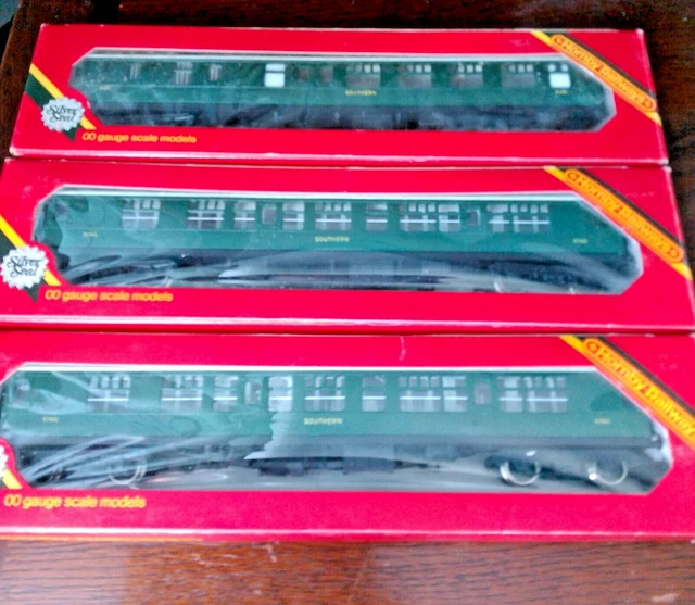 HORNBY BR SOUTHERN Coaches rake oo green model railway £24.00 - PicClick UK