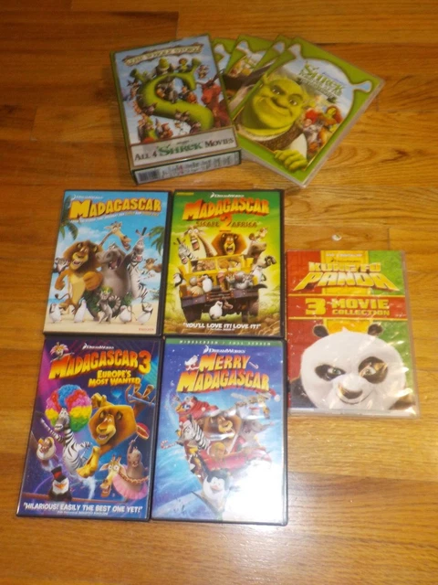 DREAMWORKS DVD LOT Of 4 - Shrek 3 Kung Fu Panda Madagascar 2 & 3 £9.89 ...