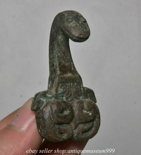 2“ ANCIENT CHINESE Bronze Dynasty Palace Beast Head Seal Signet Stamp ...