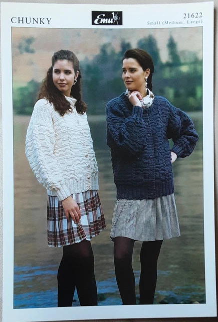 ORIGINAL EMU CHUNKY Ladies Cardigan SM-LGE knitting Pattern 21622 £2.77 ...