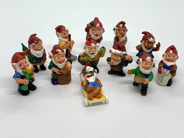 4 SEASONS GNOMES SET - Kinder Surprise mini figures dwarfs 1994 Hand ...