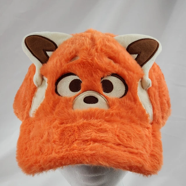 DISNEY PARKS PIXAR Turning Red Mei Panda Fuzzy Adjustable Baseball Hat ...