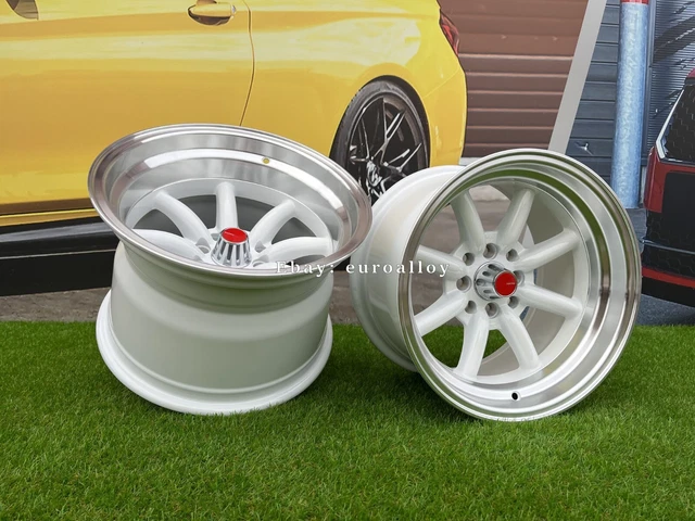4 X 15 Inch 4x100/4x114.3 Watanabe Style White JDM Wheels: Fits For ...