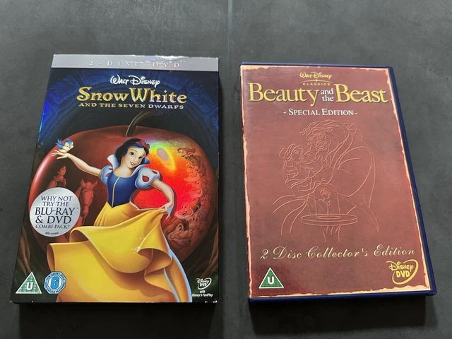 DISNEY PRINCESS DVDS x 2: Snow White & The Seven Dwarfs + Beauty & The ...