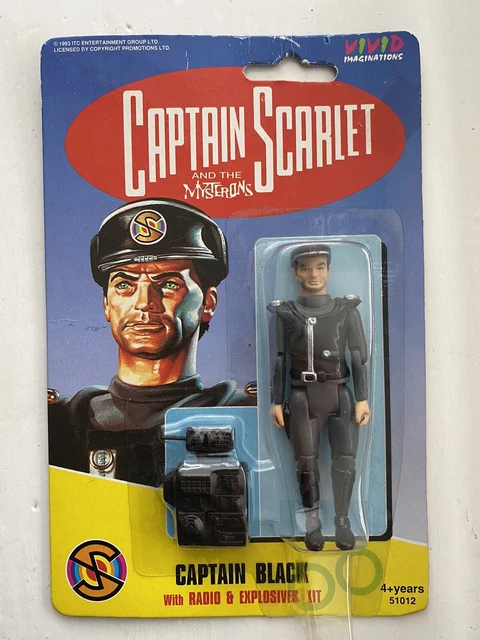 VINTAGE 1993 CAPTAIN Scarlet Captain Black Figure Vivid Action Sealed ...