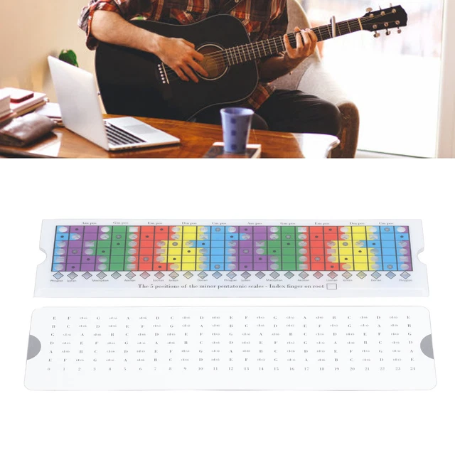 GUITAR PENTATONIC SLIDING Ruler Plastic Multi Color Guitar Scales ...