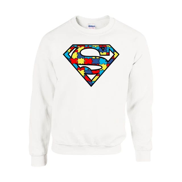 SUPERMAN AUTISM LOGO Jumper Autistic Superheroes ASD Kids Adults ...