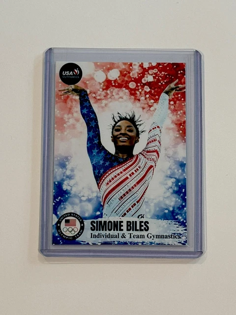 SIMONE BILES PARIS 2024 Olympics USA Gymnastics Color Splash Goat Gold ...
