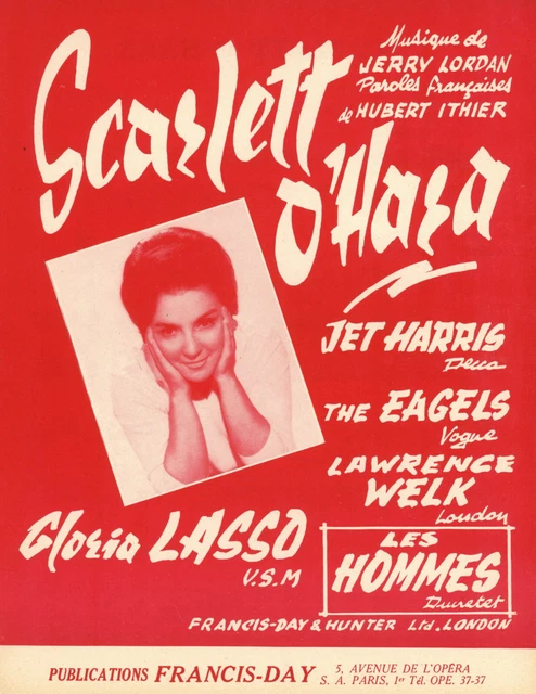 JET HARRIS : Scarlett O'Hara : original FRANCE 60's Sheet Music EUR 15 ...