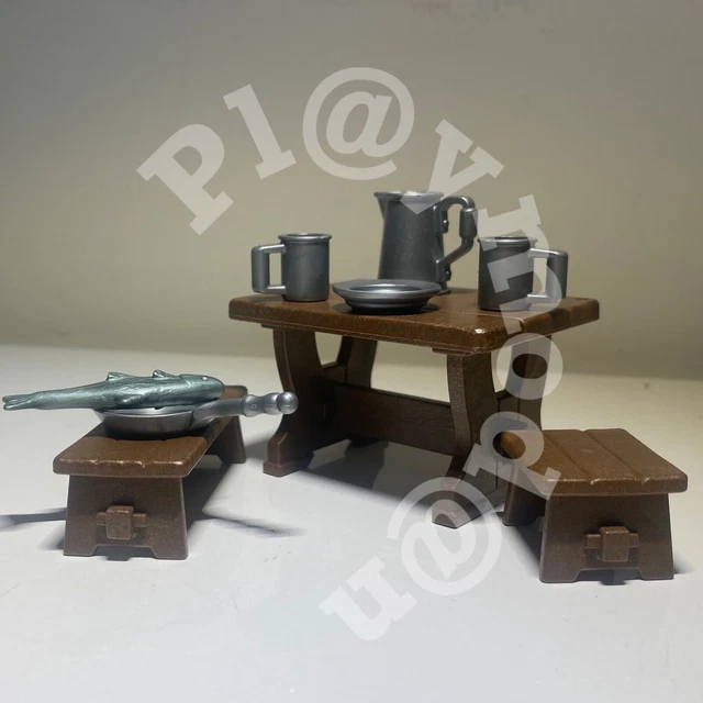 PLAYMOBIL VINTAGE 3826 Cabane Du Pêcheur 1995 Table Banc Vaisselle By ...