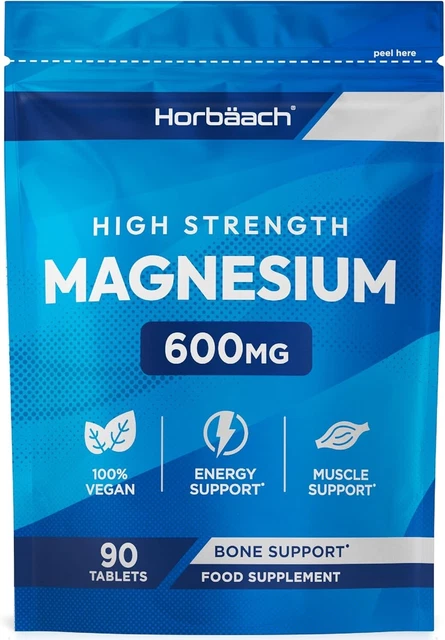 MAGNESIUM TABLETS 600MG | High Strength Magnesium Supplement for Men ...