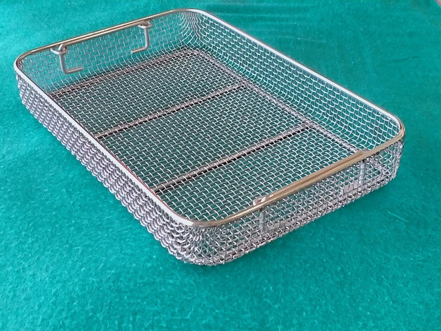 STERILIZATION WIRE MESH Tray Basket Surgical Autoclave Holding ...