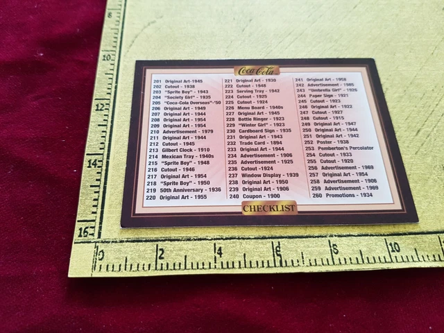 COCA COLA CARD Rare Ed. Original U.s.a. Checklist Serie 3 New Mint ...
