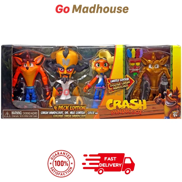 CRASH BANDICOOT 4-PACK Action Figures Neo Cortex Coco Gold Crash ...
