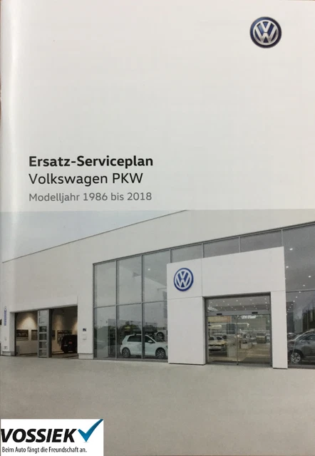 ORIGINAL VW VOLKSWAGEN Ersatz Serviceplan Serviceheft Modelljahr 1986 ...