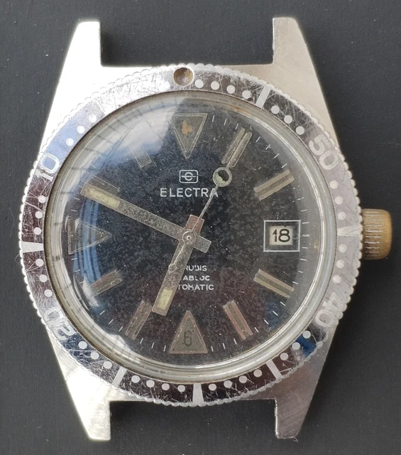 MONTRE AUTOMATIQUE VINTAGE homme Electra Lip diver 20 ATM ETA 2472 EUR ...