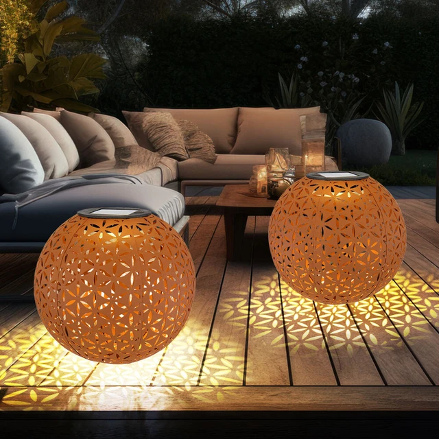 LAMPE BOULE SOLAIRE Spots à Encastrer Rust Effet de Lumière Jardin LED D 2x EUR 58,24 - PicClick FR