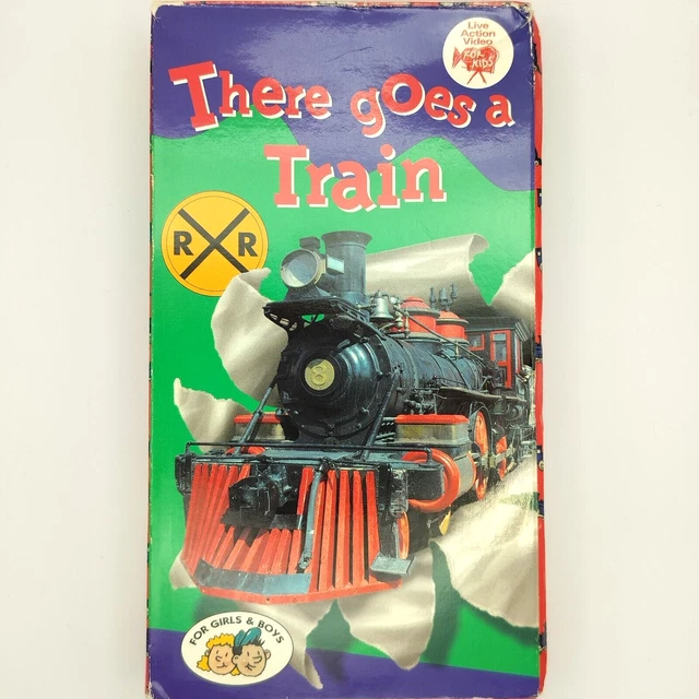 THERE GOES A Train VHS Kids VCR Tape Kid Vision Railroad Locomotive ...