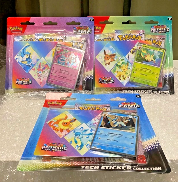 3 X POKEMON Prismatic Evolutions Tech Sticker Collection | Art Set | 9 ...