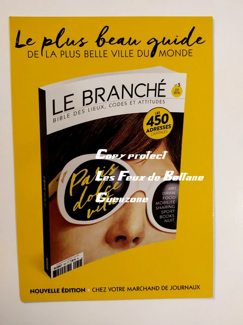 LE BRANCHE MAGAZINE BIBLE DES LIEUX PARIS publicité carte postale EUR 5 ...