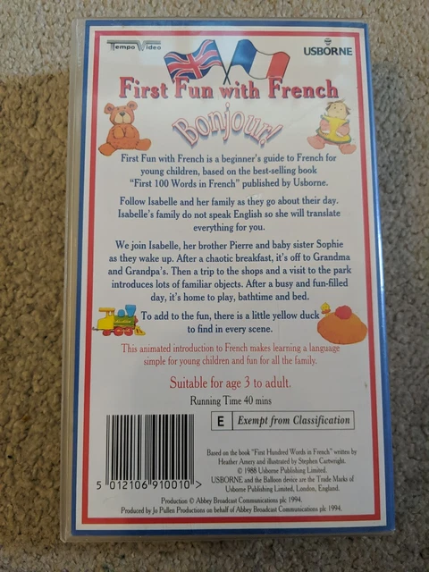 FIRST FUN WITH French Vhs - Usborne Video - Tempo / Childrens £5.99 ...
