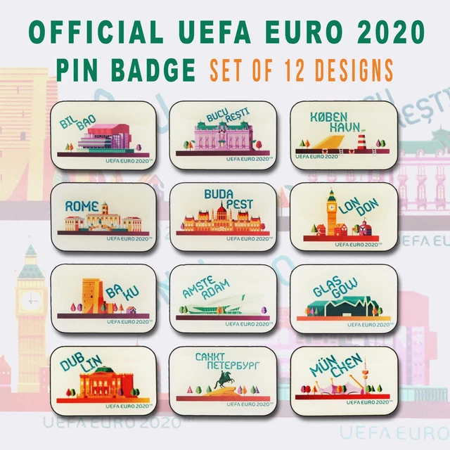 OFFICIAL UEFA PIN Badge Euro 2020 New Collectors Item Gift (SET OF 12 ...