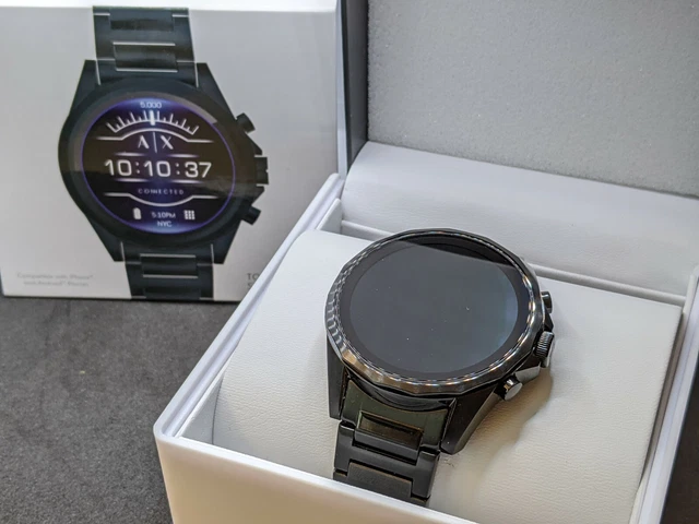 EMPORIO ARMANI EXCHANGE AX Connected Black Smartwatch Touchscreen ...