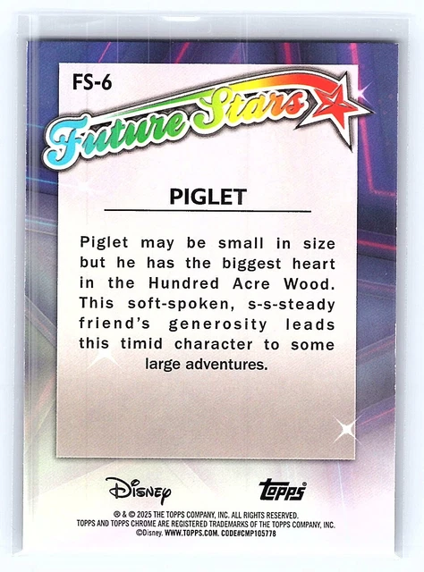 PIGLET 2025 TOPPS Chrome Disney #FS-6 Future Stars £2.95 - PicClick UK
