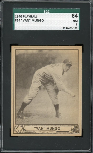 1940 PLAY BALL #64 Van Mungo Dodgers SGC 84 !! EUR 88,26 - PicClick FR