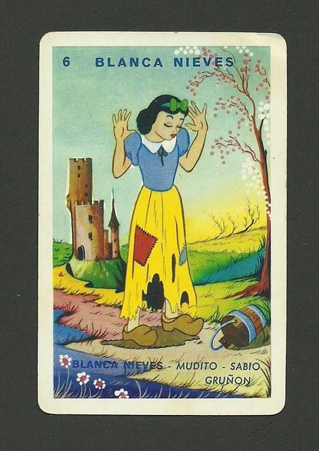 SNOW WHITE & Castle Vintage 1961 Walt Disney Spanish Trading Card $11. ...