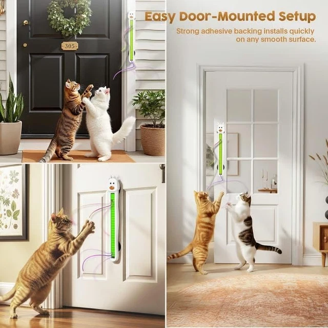 MOUNTED AUTOMATIC MOVING Enrichment Cat Toy,Interactive Cat Toys for ...