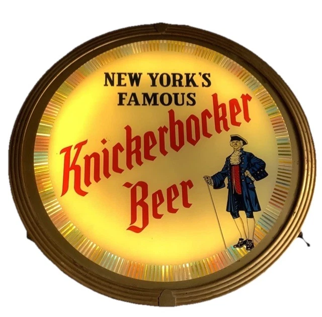 RARE 1950'S KNICKERBOCKER BEER LIGHTED MOTION SIGN - JACOB RUPPERT , N ...