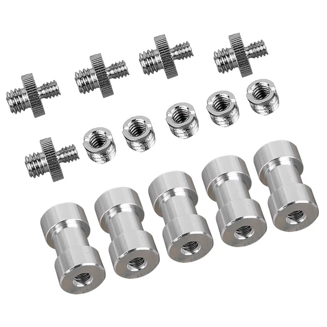 5 SET OF 1/4 Inch 3/8 Inch Tripod Mount Screw Convert Adapter Flash ...