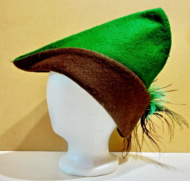 ROBIN HOOD “BYCOCKET” ARCHERS HAT - LARGE SIZE - FELT w/ PEACOCK ...