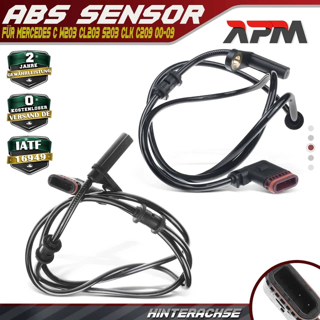 2X ABS SENSOR Hinten Links Rechts für Mercedes C W203 CL203 S203 CLK ...