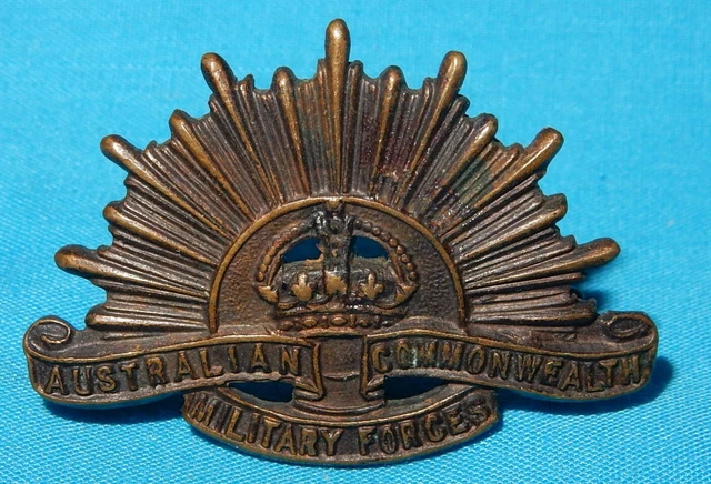 WW1 AUSTRALIAN COMMONWEALTH Forces Military Collar Badge - World War I ...