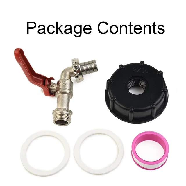 IBC TOTE TANK Valve Drain Adapter 1/2\ Garden Hose Faucet Water ...