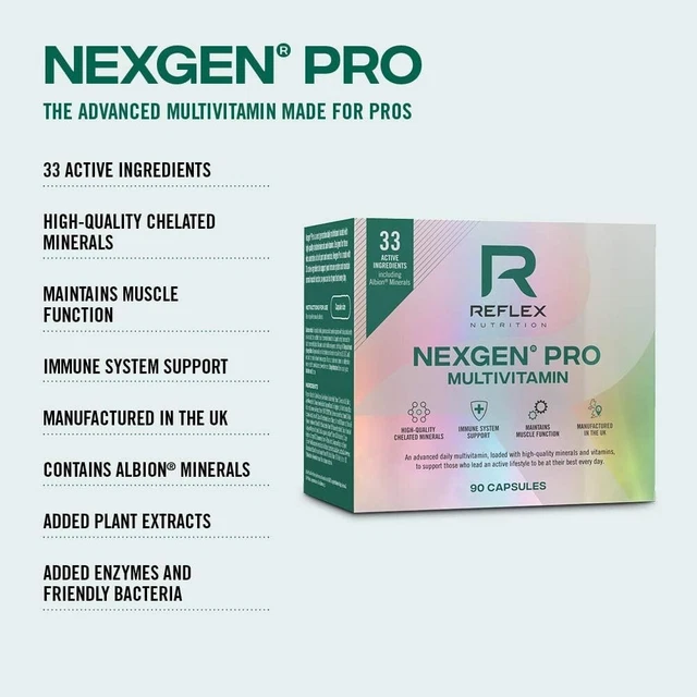 REFLEX NUTRITION NEXGEN Pro Multivitamins 90 Capsules 30 Servings ...