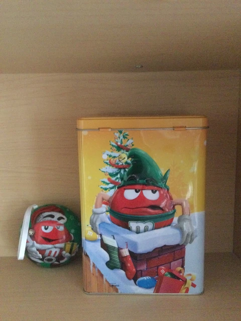 BOÎTE EN MÉTAL M&M's rectangulaire+Une ronde-Personnage en relief ...