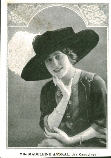 ANTIQUE FASHION ADVERTISING 1912 Miss Madeleine Andral Magazine Issue ...
