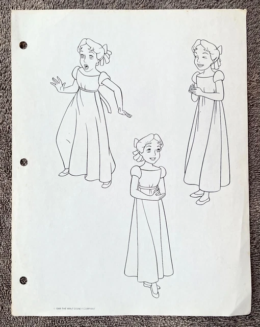 PETER PAN DISNEY Animation PHOTOCOPY Model Sheet Art 1988 MICHAEL ...